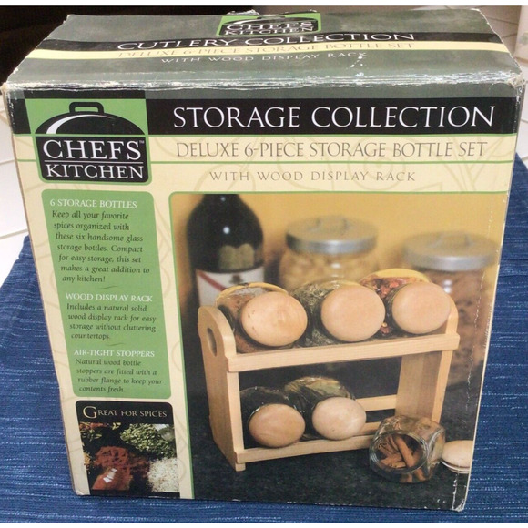 Chefs Kitchen | Kitchen | New Wood Spice Display Rack Organizer Shelf ...